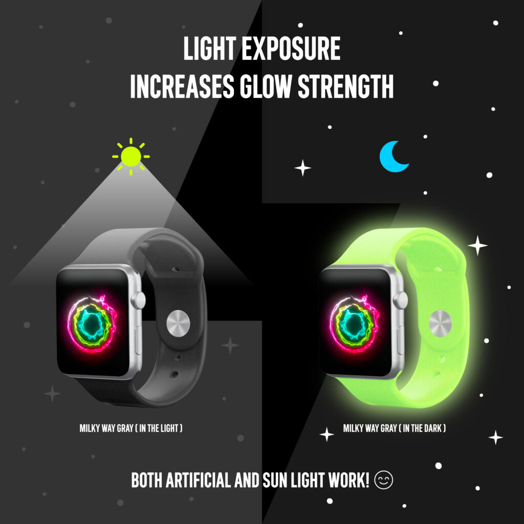 Milky Way Gray Glow In The Dark Apple Watch Band | GlowBands